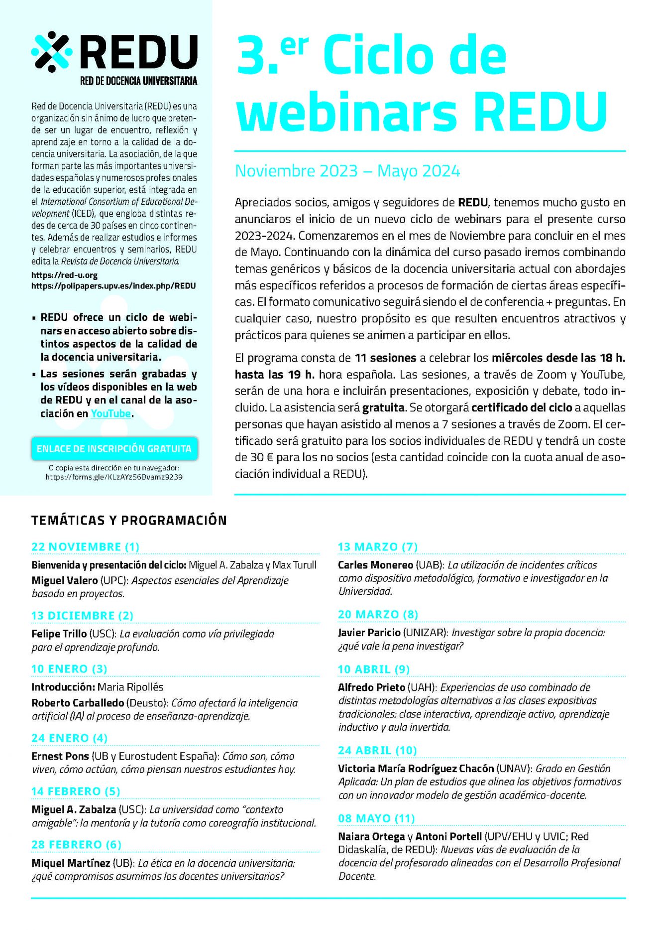 3er ciclo de webinars REDU - Noticias RED-U